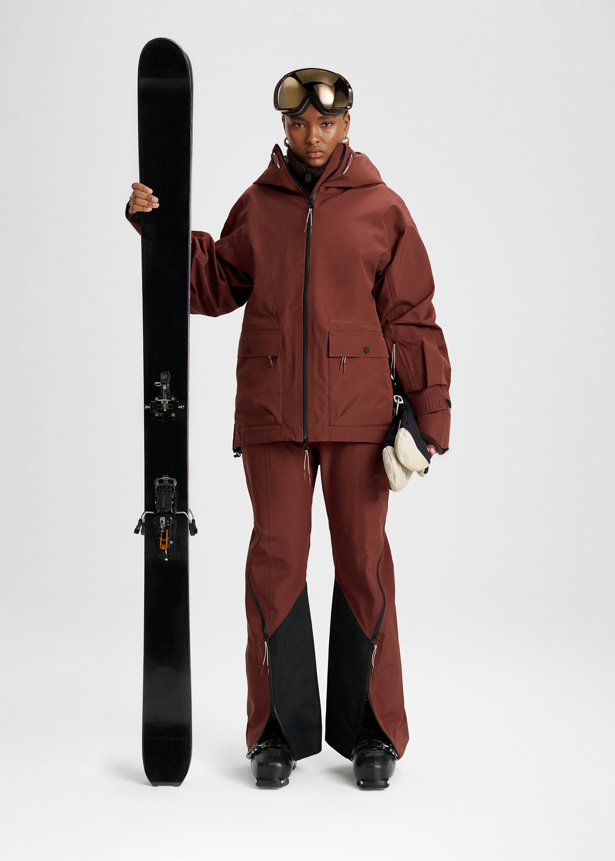 Women's Slate Shell Ski Jacket in Burgundy | ENNUE — Shop now